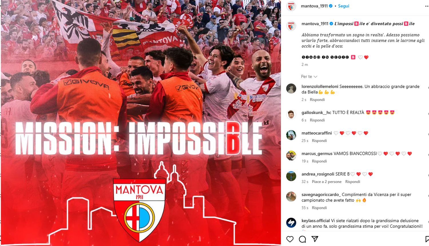 Il Mantova torna in Serie B dopo 14 anni: dalla D all'impresa dell'ex ...