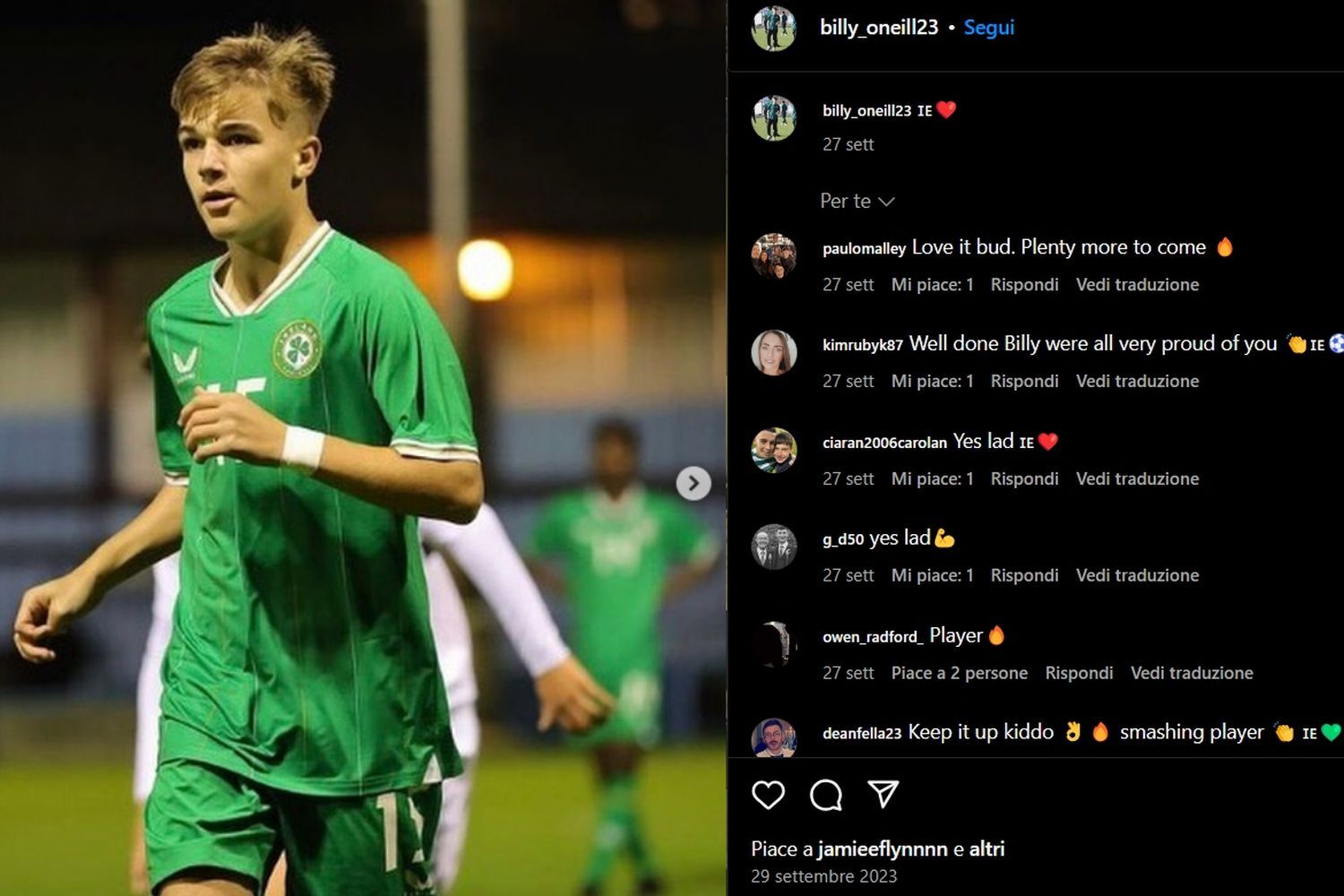 Chi è Billy O'Neill, il wonderkid irlandese nel mirino di Juventus e ...